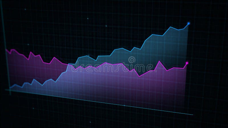3D Rendering of a Line Graph of a Digital Income Chart Stock ...