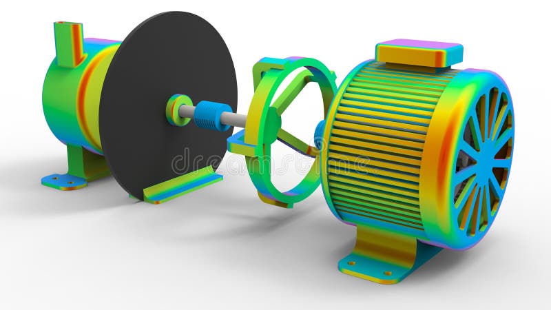 3D Rendering - Linear Exploded View of the Components of an Electric ...
