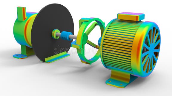 3D Rendering - Linear Exploded View of the Components of an Electric ...