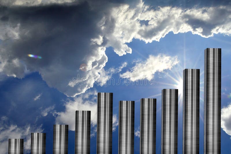 3D Rendering Linear Growth Histogram Stock Illustration - Illustration ...