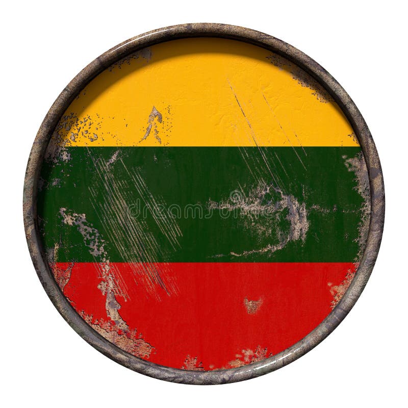 Old Lithuania flag stock illustration. Illustration of metallic - 108220916