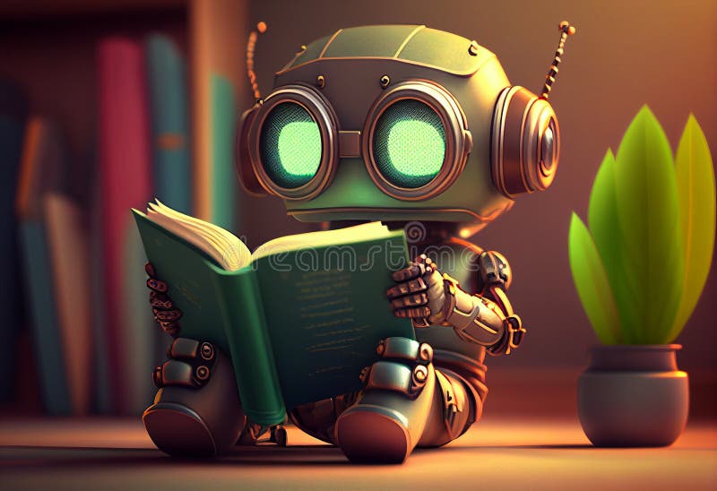 Cute 3d Robot Reading Stock Illustrations – 57 Cute 3d Robot Reading ...