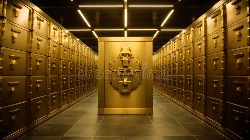3d Rendering of a Locker Room with a Human Head in it, Lockers in a ...