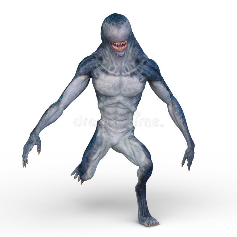 3D Rendering of a Long Tongue Alien Stock Illustration - Illustration ...