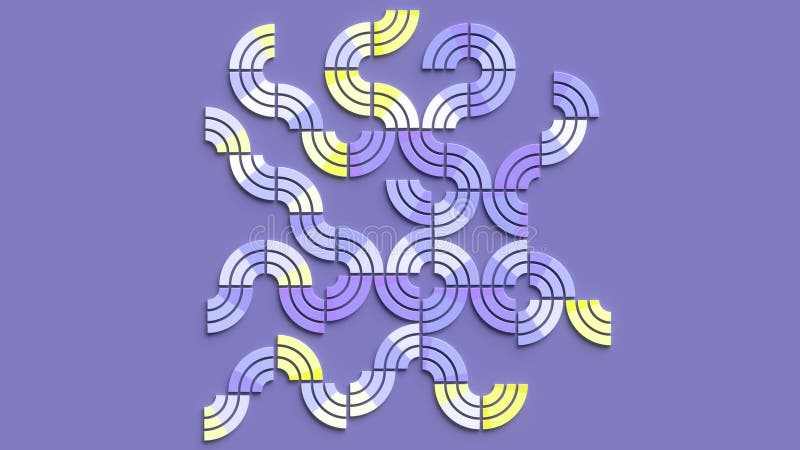 3d Rendering Loop Animation Of Abstract Shapes Resembling Stylized