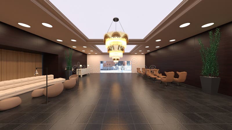 3D rendering of the lounge stock illustration. Illustration of ...