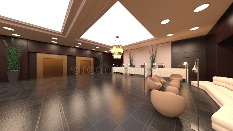 3D rendering of the lounge stock illustration. Illustration of sofa ...