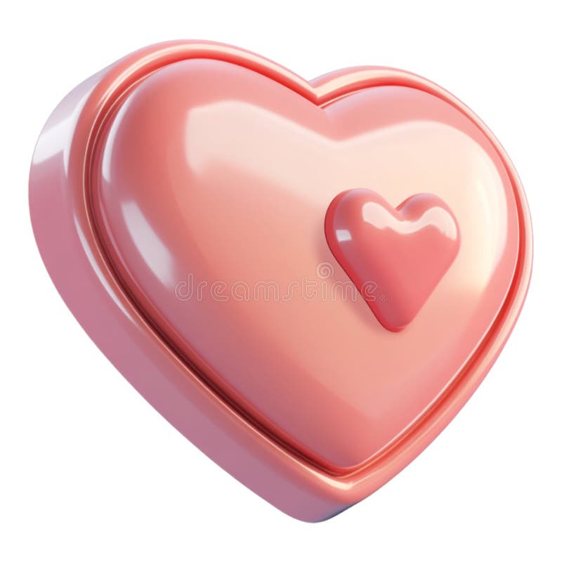 A 3D Rendering of a Love Notification Icon Featuring a Heart Symbol and ...