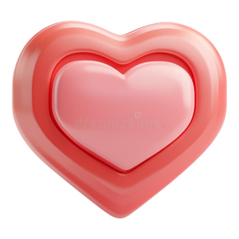A 3D Rendering of a Love Notification Icon Featuring a Heart Symbol and ...