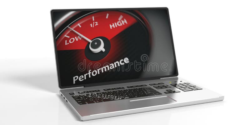3d Rendering Low Performance Concept Stock Illustration - Illustration ...