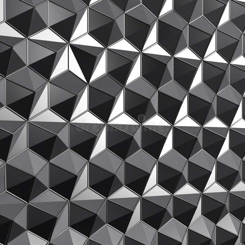 3d Rendering Low Poly Polygonal Surface Grey Stock Illustration ...