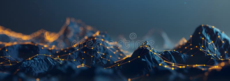 Low Poly Wireframe Background with Gradients and Network Nodes - AI ...