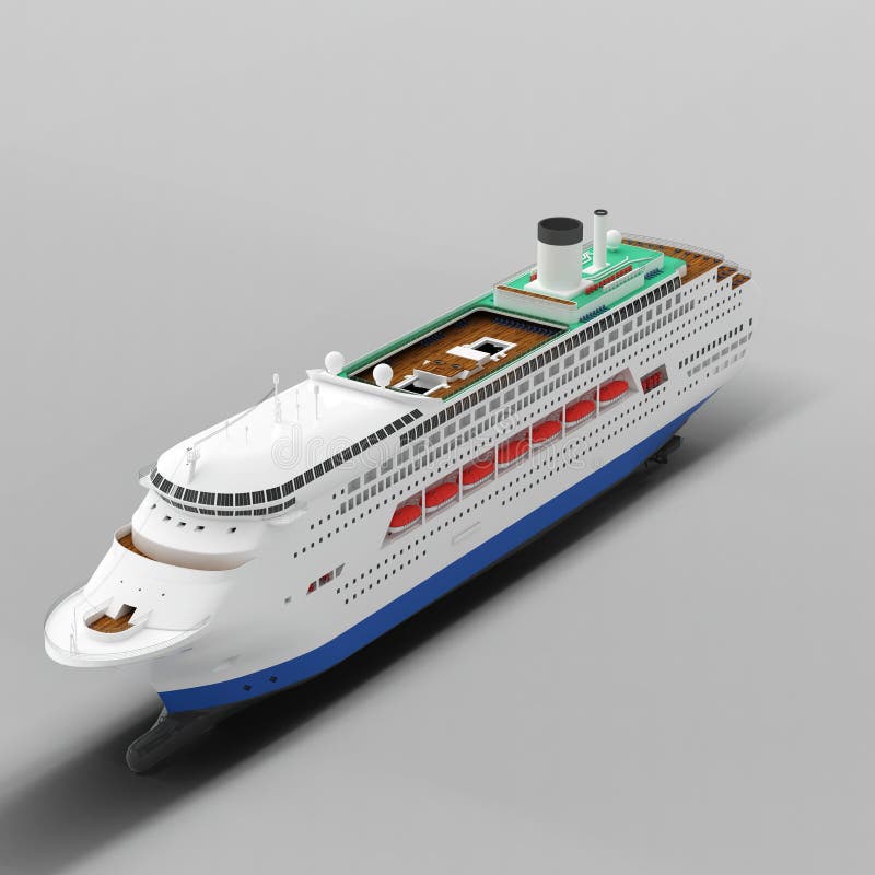 3D Rendering Cruise Ship Pool Deck Stock Illustration - Illustration of ...