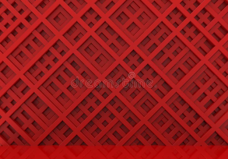 3d Rendering. Luxurious Diagonal Red Bars in Modern Geometric Pattern ...