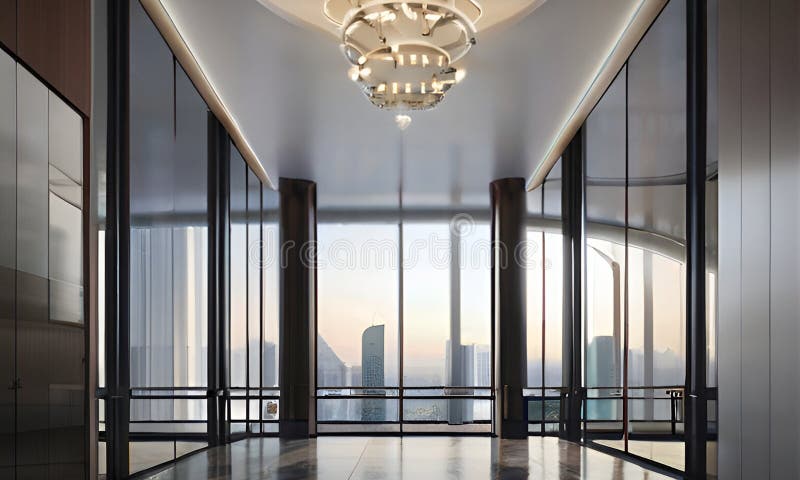 3D Rendering of Luxury Reception Hall Entrance and Lounge Stock ...