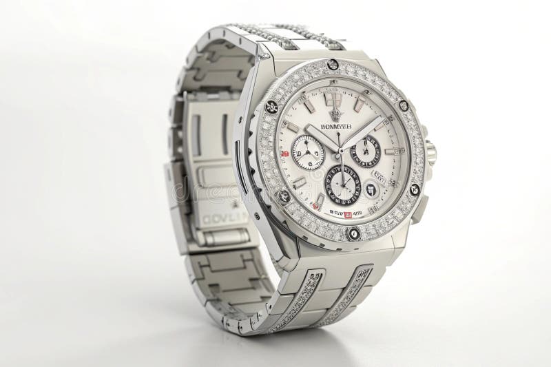 3D Rendering of a Luxury Watch on White Background Stock Illustration ...
