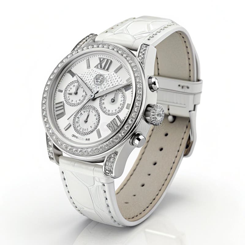 3D Rendering of a Luxury Watch on White Background Stock Illustration ...