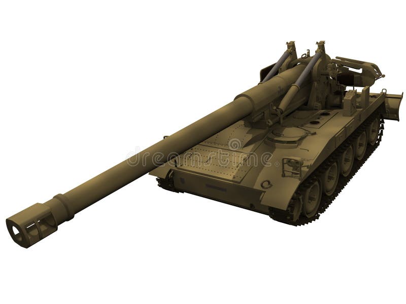 105 MM Howitzer Artillery Field Gun Stock Illustration - Illustration ...