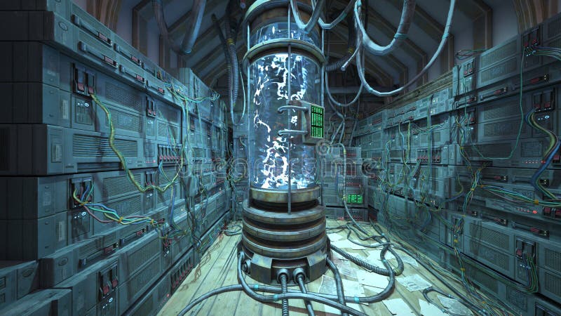 3D Rendering of the Machine Room Stock Illustration - Illustration of ...