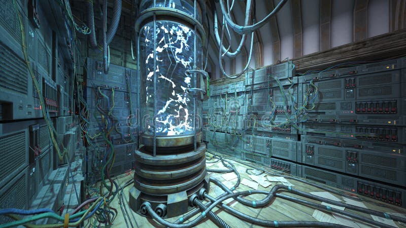 3D Rendering of the Machine Room Stock Illustration - Illustration of ...
