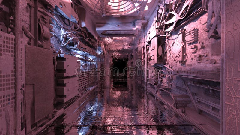 3D Rendering of the Machine Room Stock Illustration - Illustration of ...