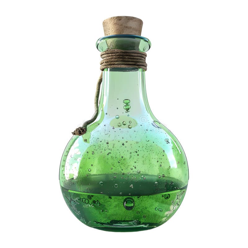 3D Rendering of a Magic Potion Bottle on Transparent Background - Ai ...