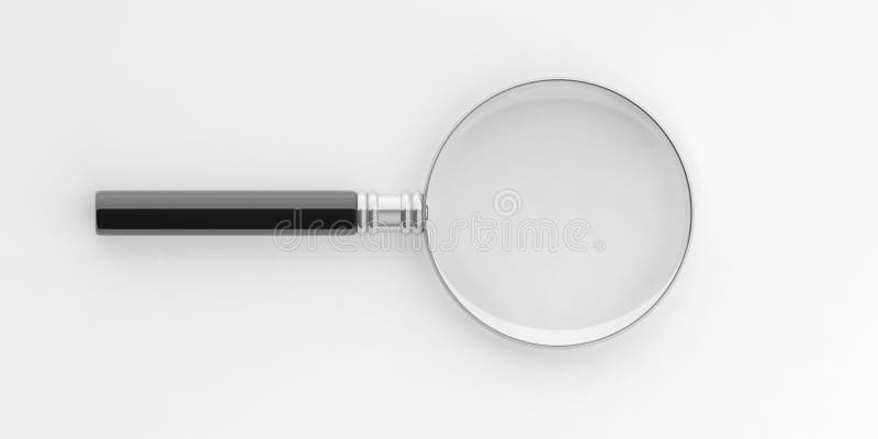 3d Rendering Magnifier on a Newspaper Stock Illustration - Illustration ...