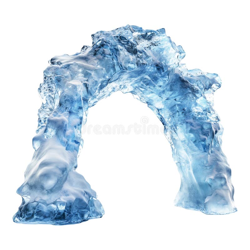 3D Rendering of a Majestic Ice Arch Against Transparent Background ...