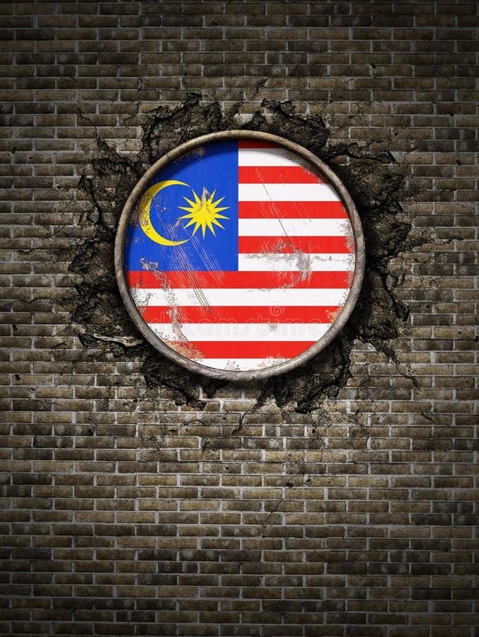 Old Malaysia Flag in Brick Wall Stock Illustration - Illustration of ...