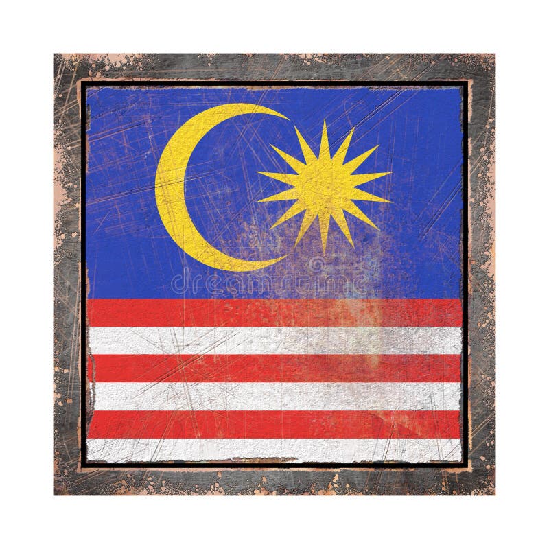Old Malaysia flag stock illustration. Illustration of abstract - 110357503