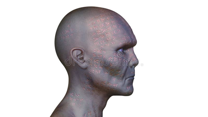 3D Rendering of a Male Caveman Face Close-up Stock Video - Video of ...