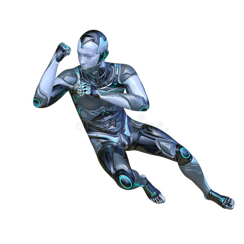 3D Rendering of a Male Cyborg Stock Illustration - Illustration of ...