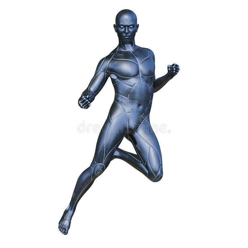 3D Rendering of a Male Cyborg Stock Illustration - Illustration of male ...