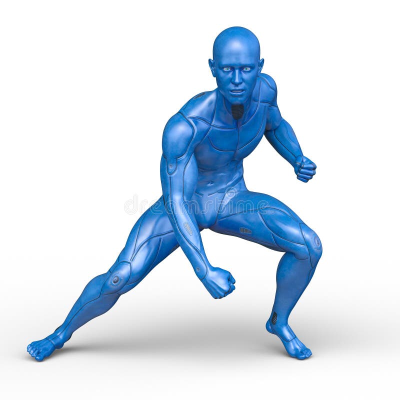 3D Rendering of a Male Cyborg Stock Illustration - Illustration of male ...