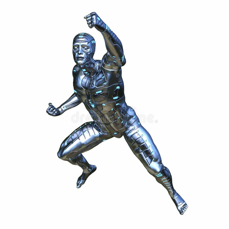 3D Rendering of a Male Cyborg Stock Illustration - Illustration of ...