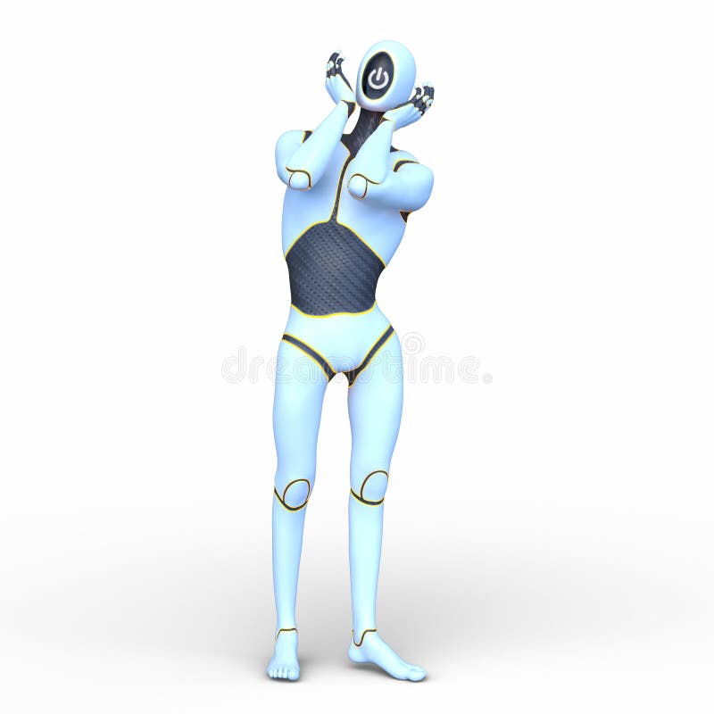 3D Rendering of a Male Cyborg Stock Illustration - Illustration of ...