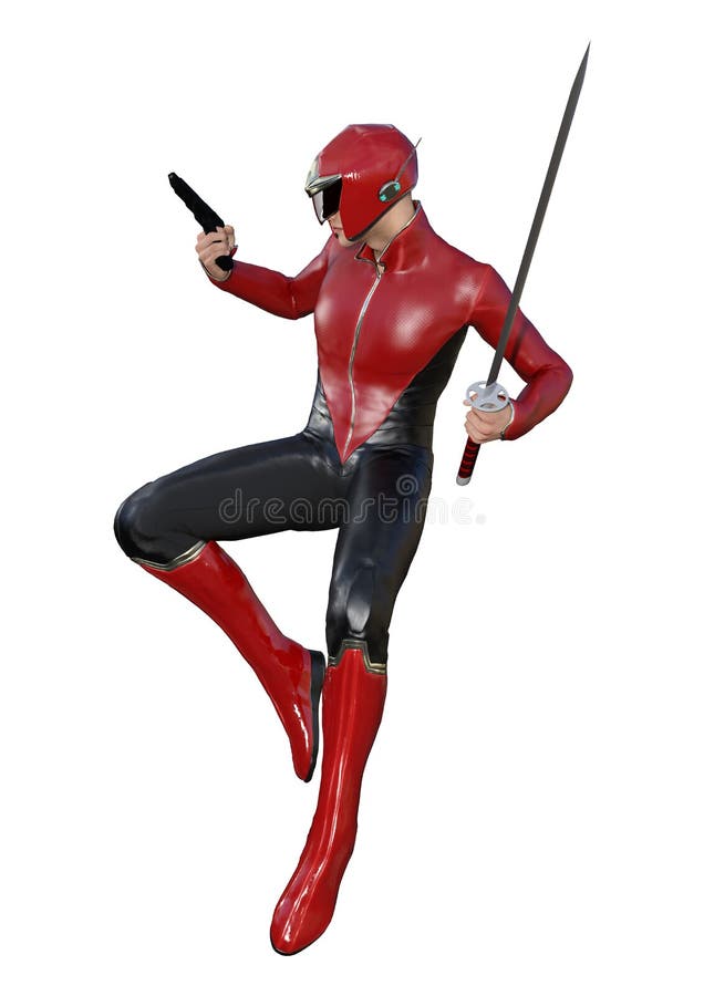 3D Male Hero Pose Reference Determined Stock Image - Illustration of ...