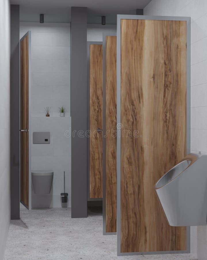 3d Rendering of Male Toilet with Urinal Interior Design Stock ...