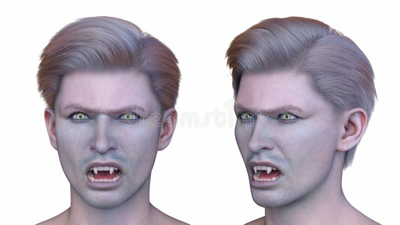 3D Rendering of a Male Vampire Face Close-up Stock Illustration ...