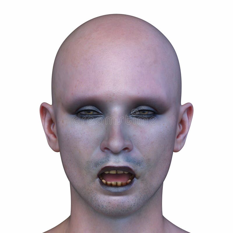 3D Rendering of a Male Vampire Face Close-up Stock Illustration ...