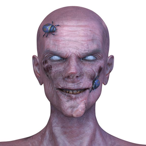3D Rendering of a Male Zombie Face Stock Illustration - Illustration of ...
