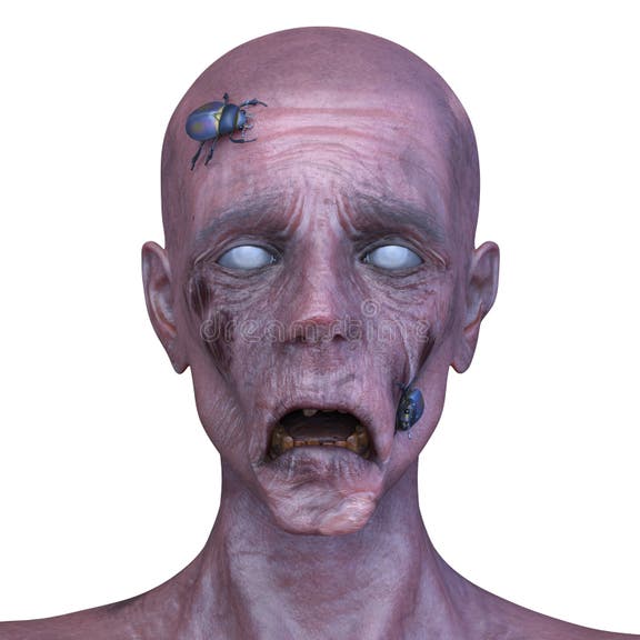 3D Rendering of a Male Zombie Face Stock Illustration - Illustration of ...