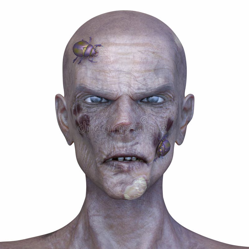 3D Rendering of a Male Zombie Face Stock Illustration - Illustration of ...