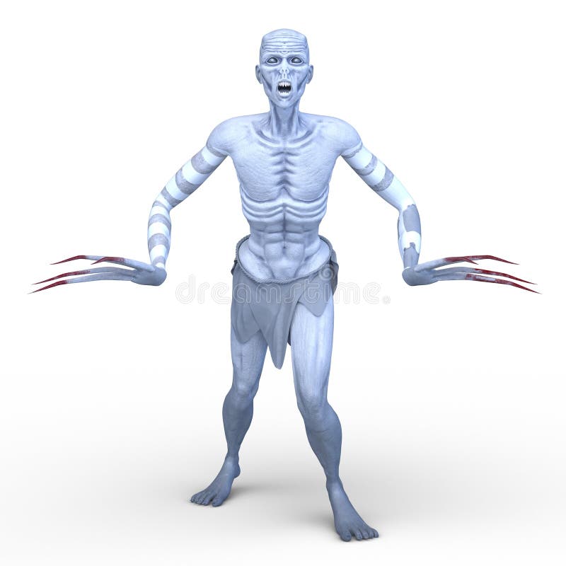 3D Rendering of a Male Zombie with Long Claws Stock Illustration ...