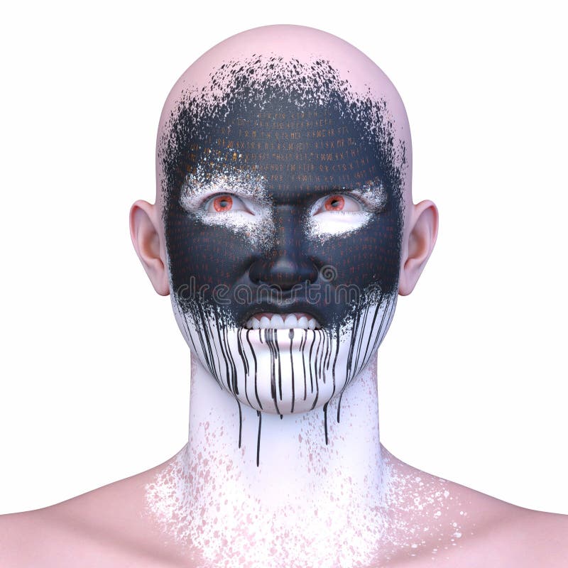 3D Rendering of a Man in Horror Make Up Stock Illustration ...