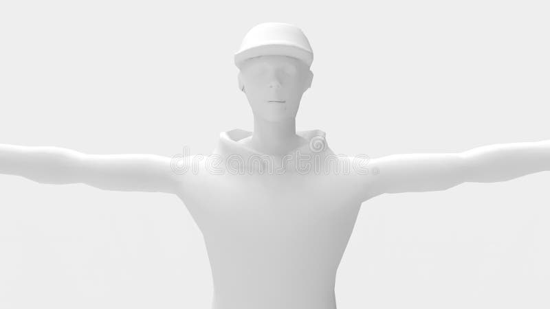 3d Rendering of a Man Model with Arms Spread Isolated in Studio Stock ...