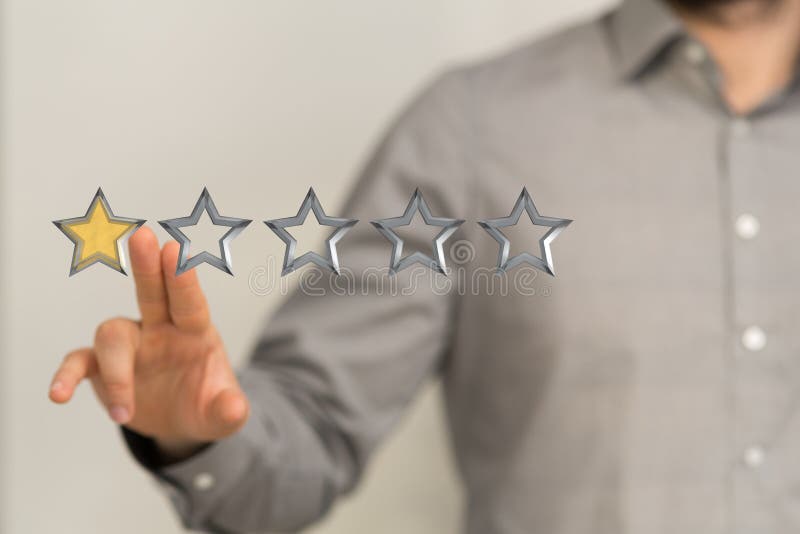 3D Rendering of a Man Pointing at Floating Stars - Customer Experience ...