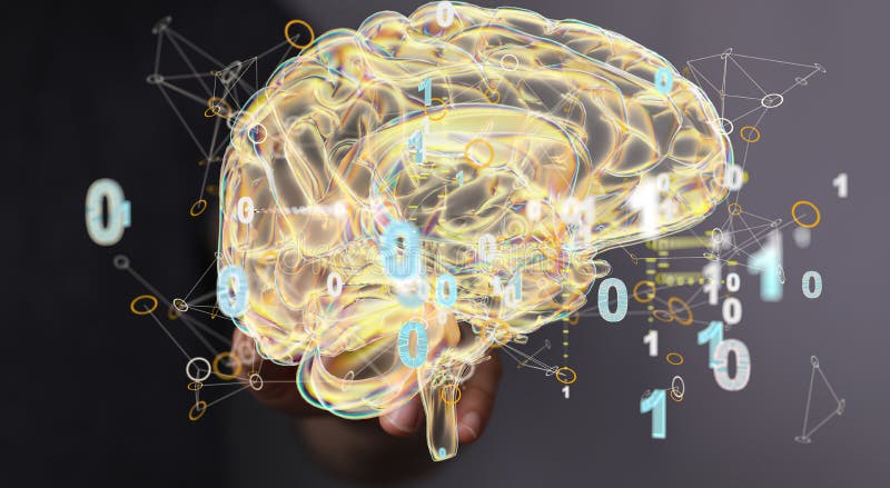 3D Rendering of a Man Pointing at a Human Brain - Artificial ...