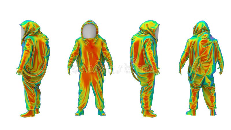 3D Rendering - Man in Protective Suite - Different Views Stock ...