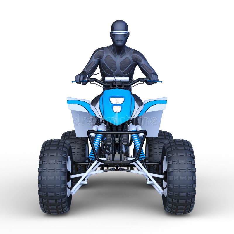 3D Rendering of Man Riding a Motorcycle Stock Illustration ...